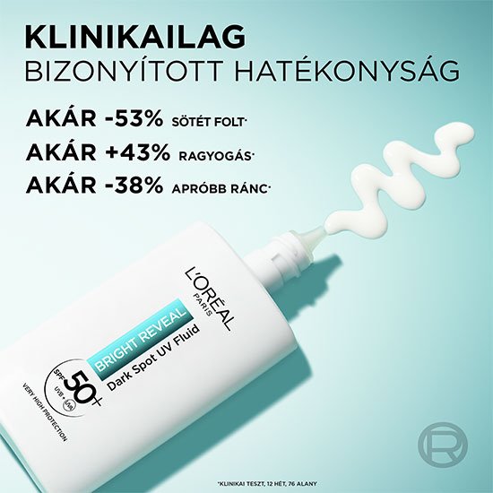 Bright Reveal Arcápolás Mindennapos UV-sugárzás és sötét foltok elleni fluid SPF 50+ | L'Oréal Paris
