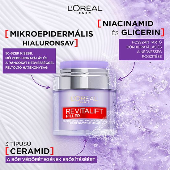 Revitalift Filler Arcápolás Pressed könnyű krém hialuronsavval | L ...